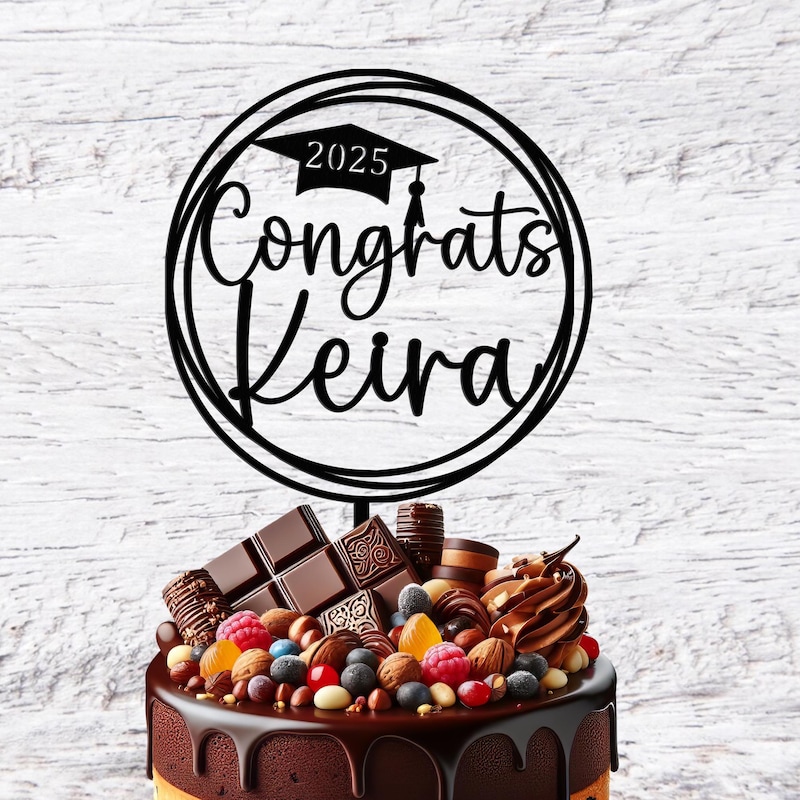 Wood Graduation Cake Topper - Etsy
