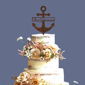 Personalized Anchor Cake Topper: Nautical Wedding, Baby Shower Decor - Etsy