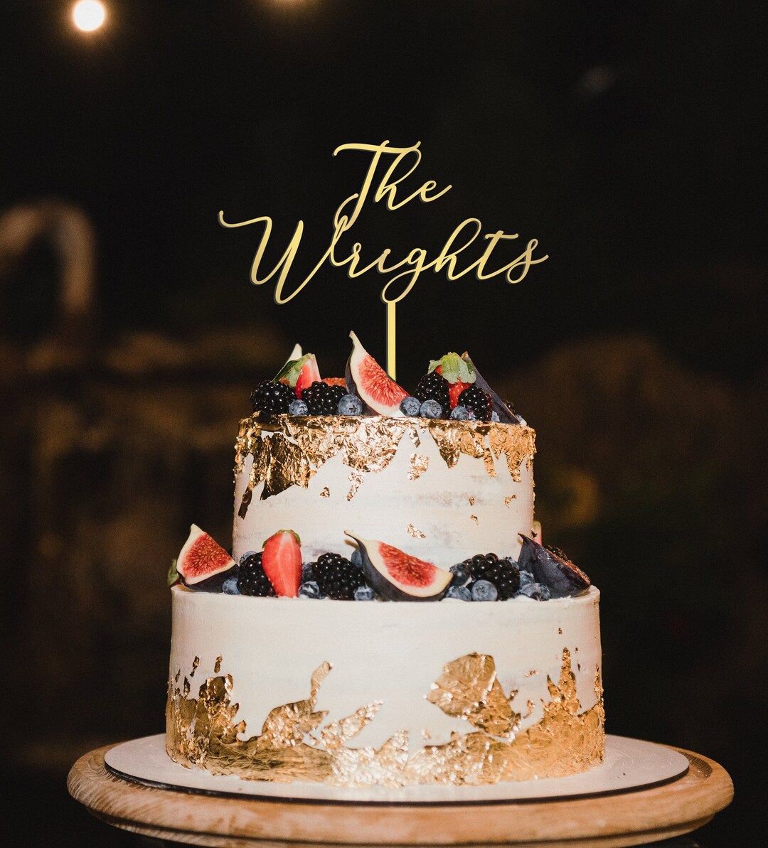 Personalized Script Cake Topper - Custom Wedding Cake Topper ...