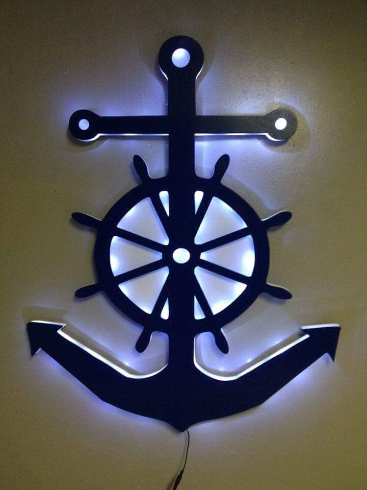 Nautical LED Sign Anchor Lighted Sign Love My Sailor Sign - Etsy
