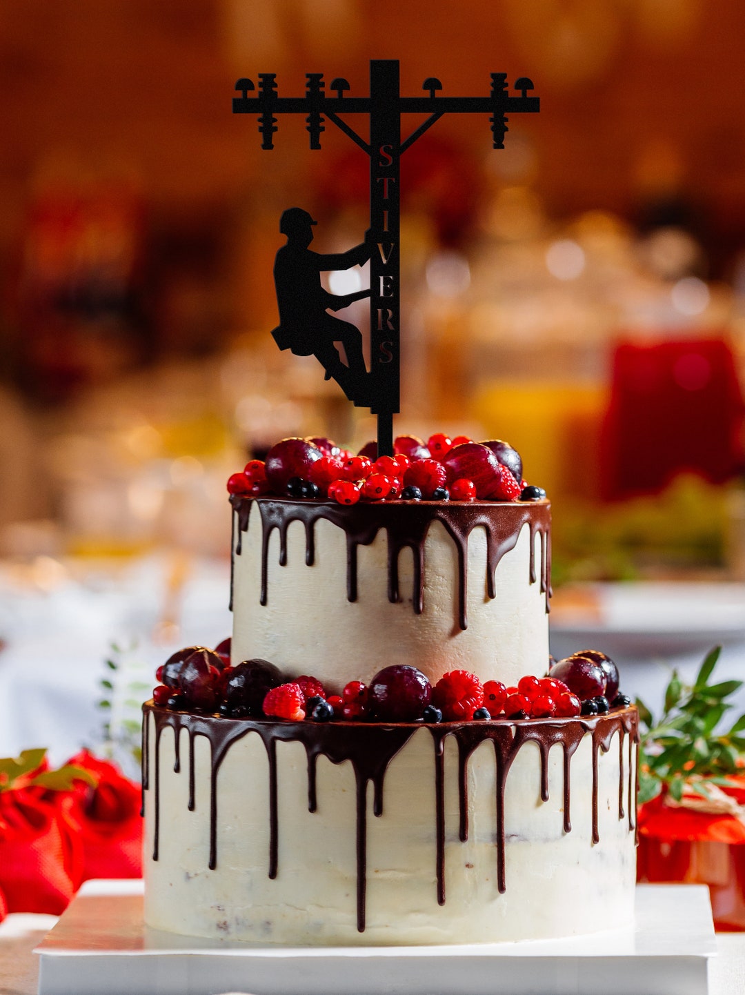 Lineman Cake Topper, Line Worker Retirement, Linemen Birthday, IBEW ...