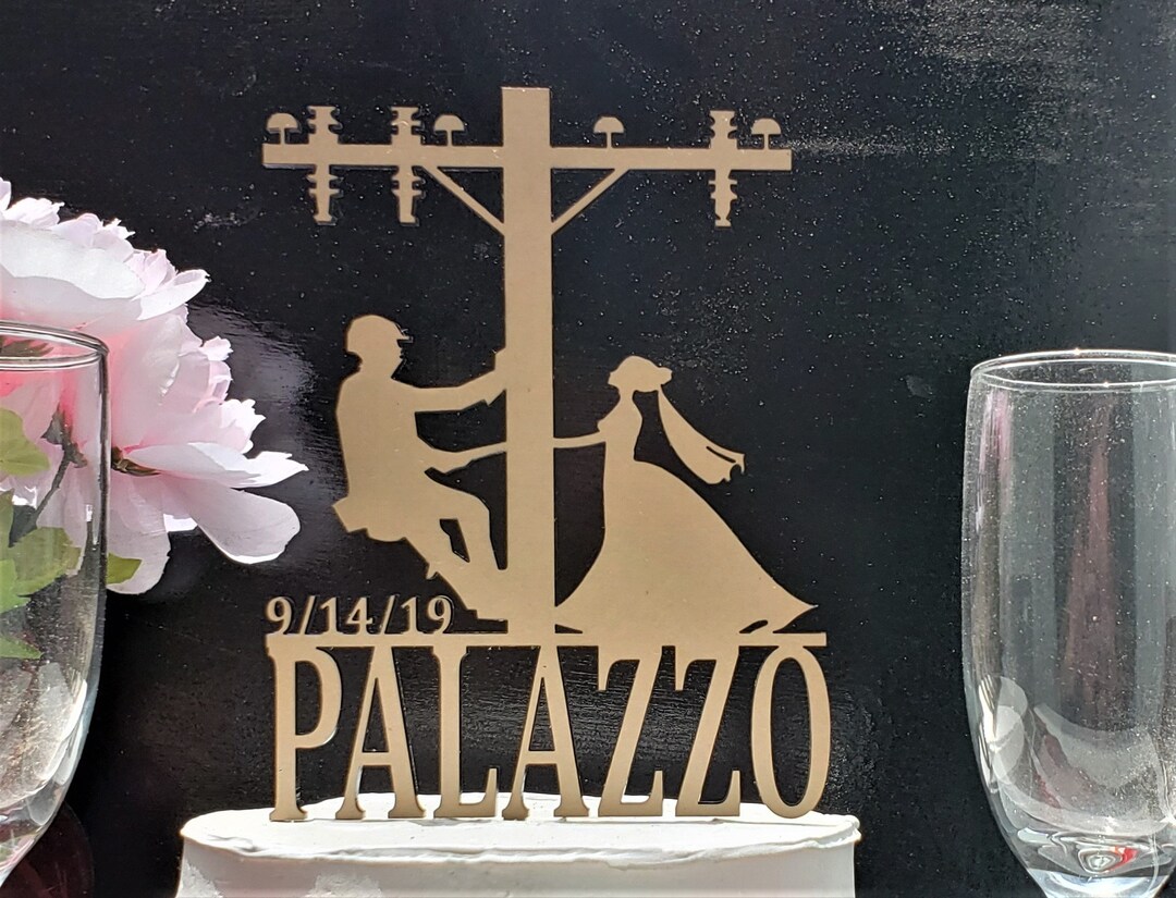 Lineman Wedding Cake Topper, Custom Wedding Topper, Personalized ...