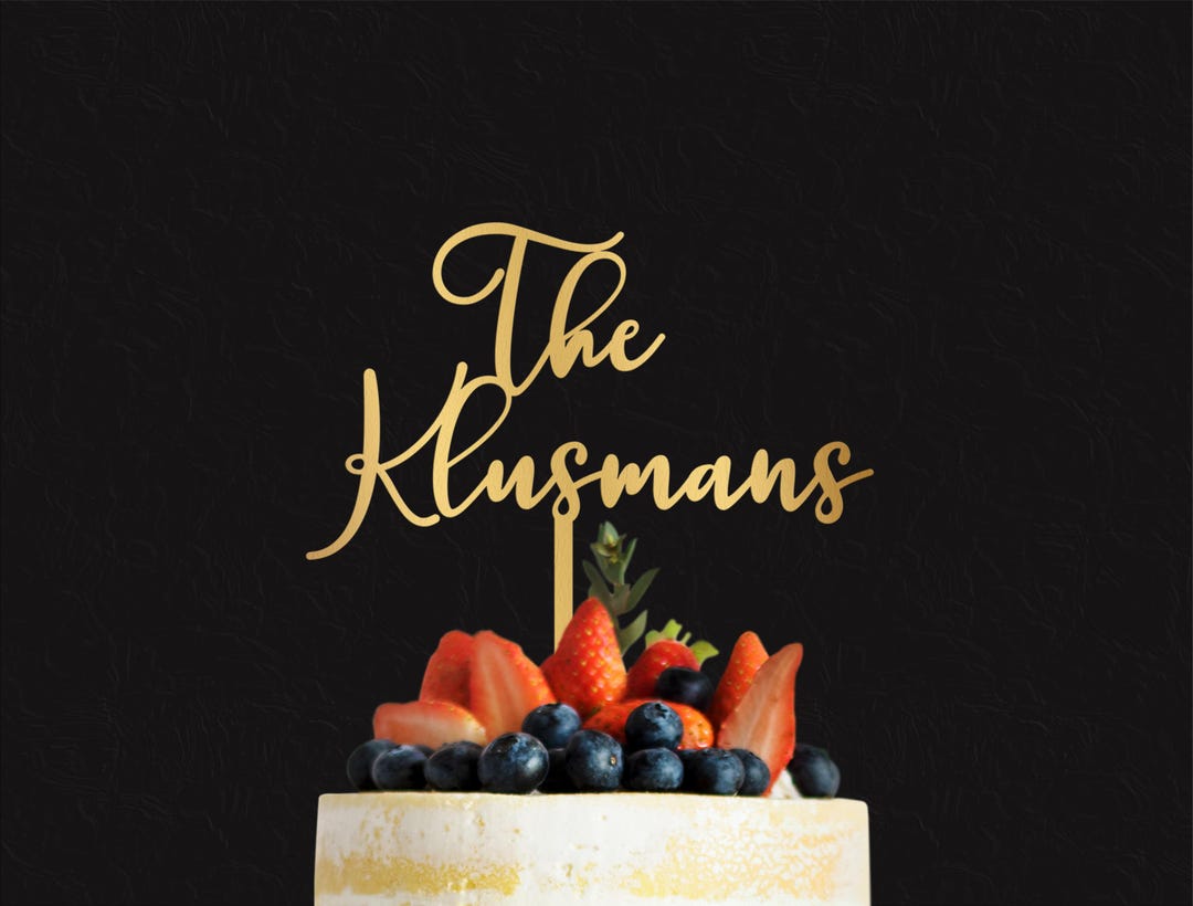 Traditional Wedding Cake Topper, Rustic Cake Topper, Custom Script Cake ...