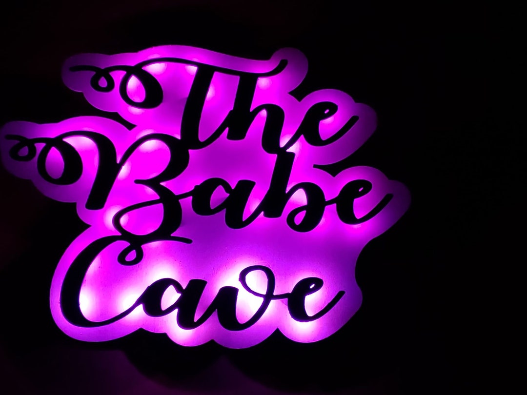 Personalized Babe Cave Women Cave LED Lighted Sign, Women Wall Art ...