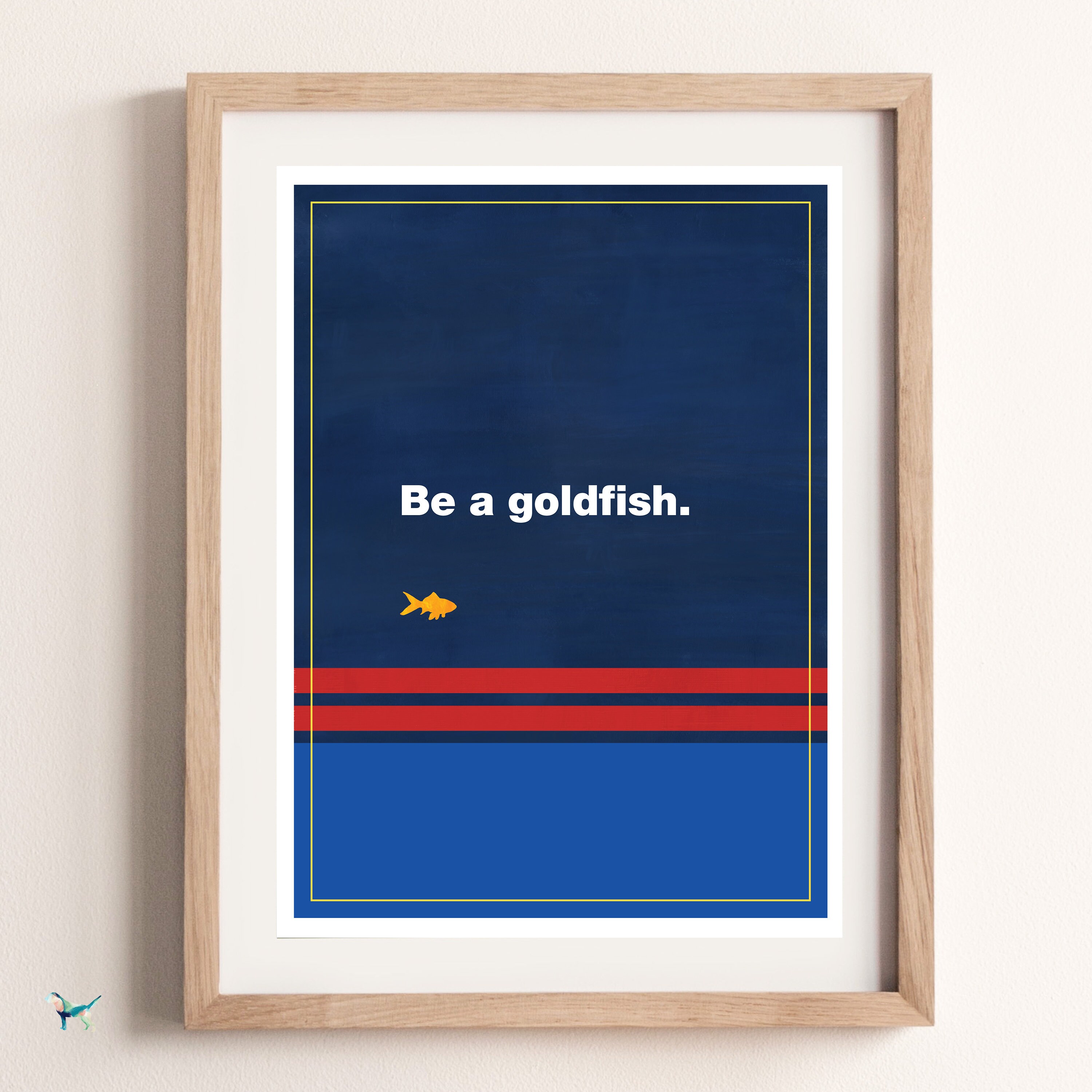 Be a Goldfish Digital Print Inspirational Quote Wall Decor - Etsy