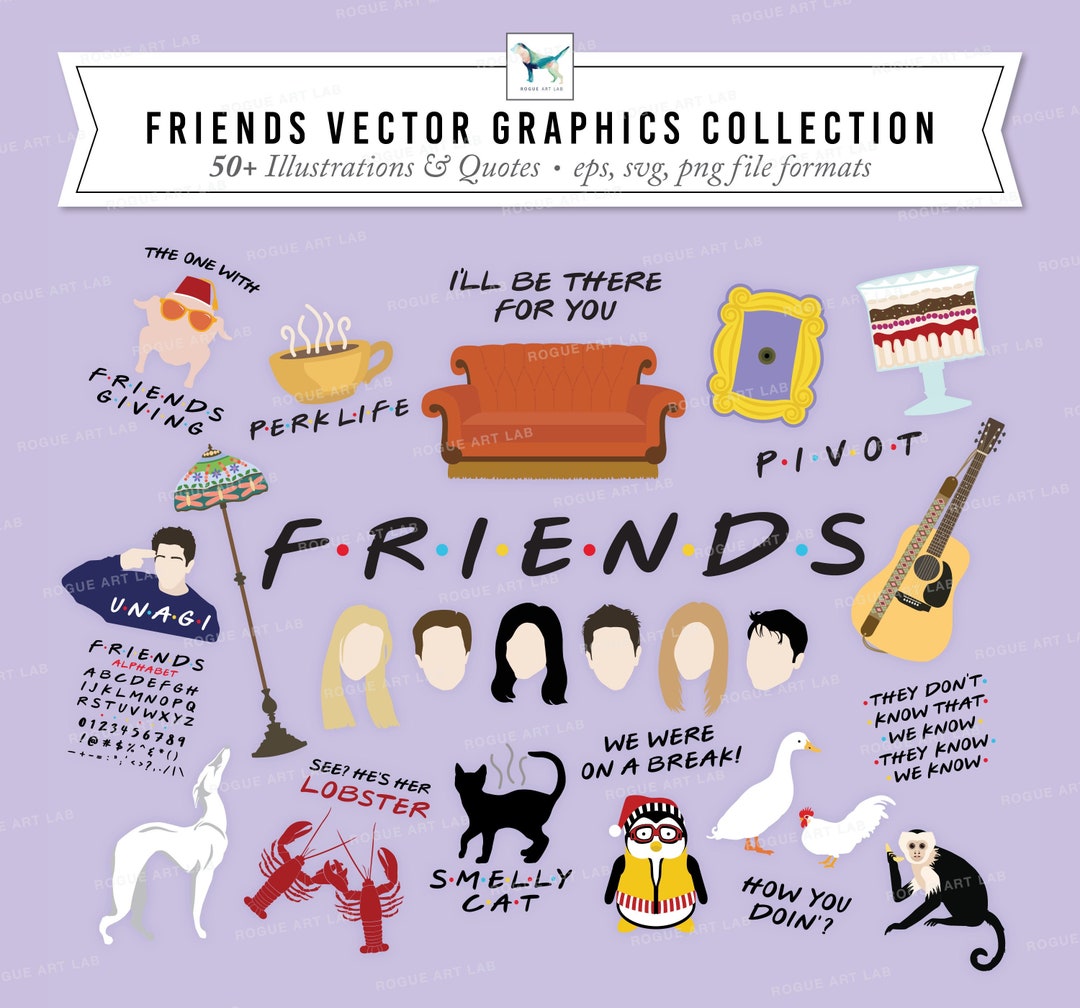 Friends TV Show Graphics Collection SVG Vector Art, Friends SVG for ...