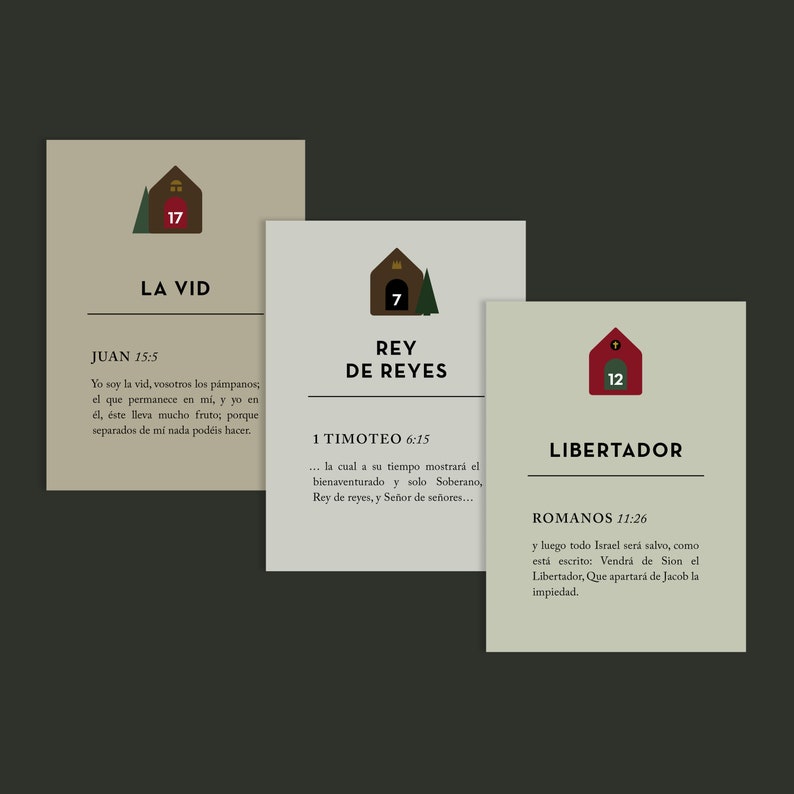 Tarjetas De Calendario De Adviento, Impresión Digital, Juego De 25 ...