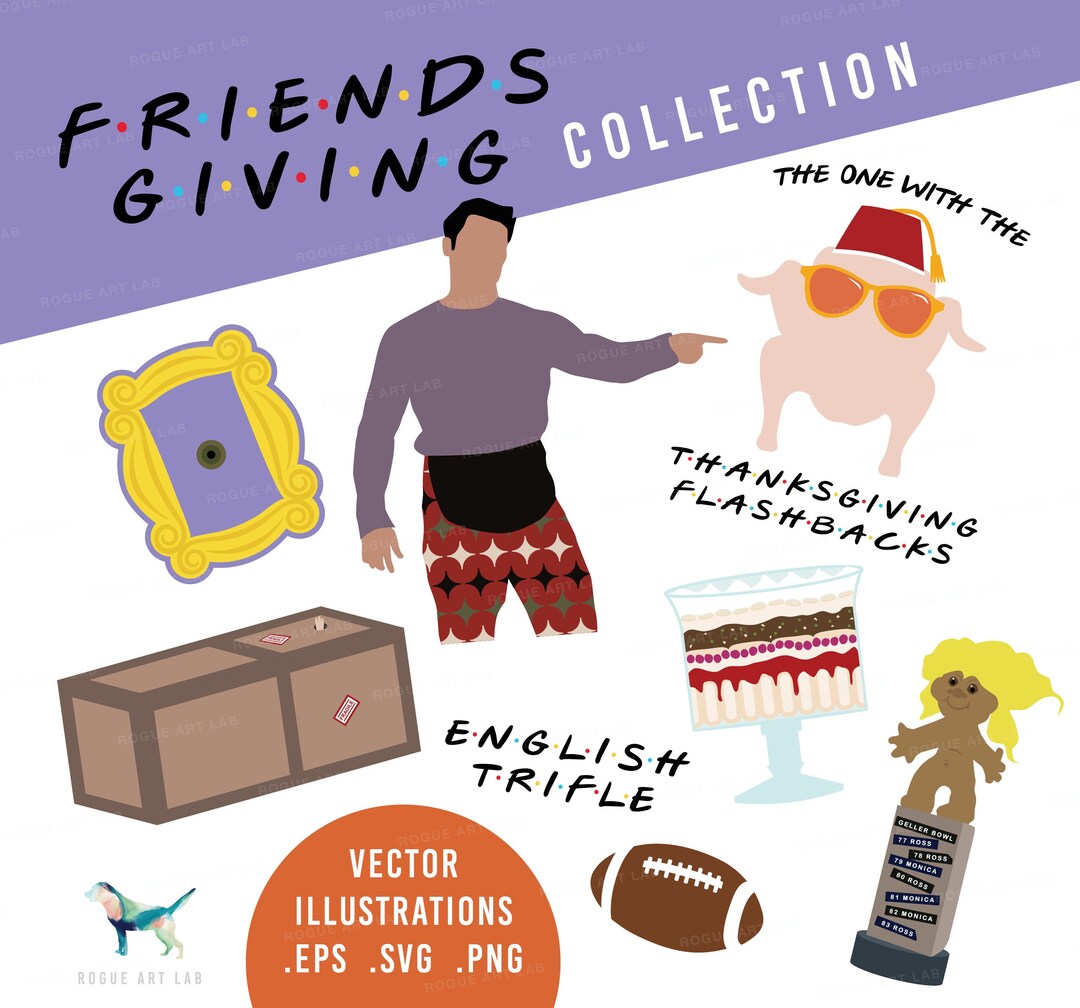 Friendsgiving Collection SVG Vector Art, Friends SVG for Cricut ...