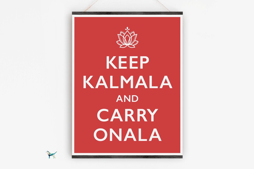 Keep Kalmala and Carry Onala Digital Print in Red, Inspirational Quote ...