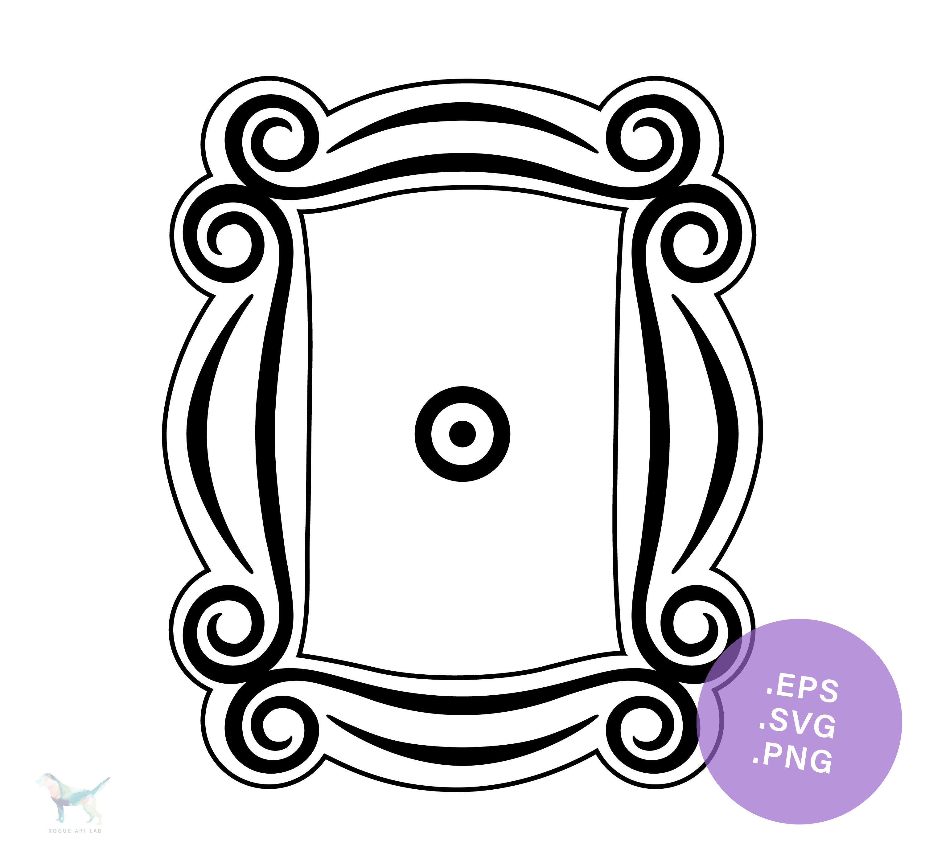 Friends Yellow Peephole Frame SVG Vector Art, Yellow Frame Purple Door ...