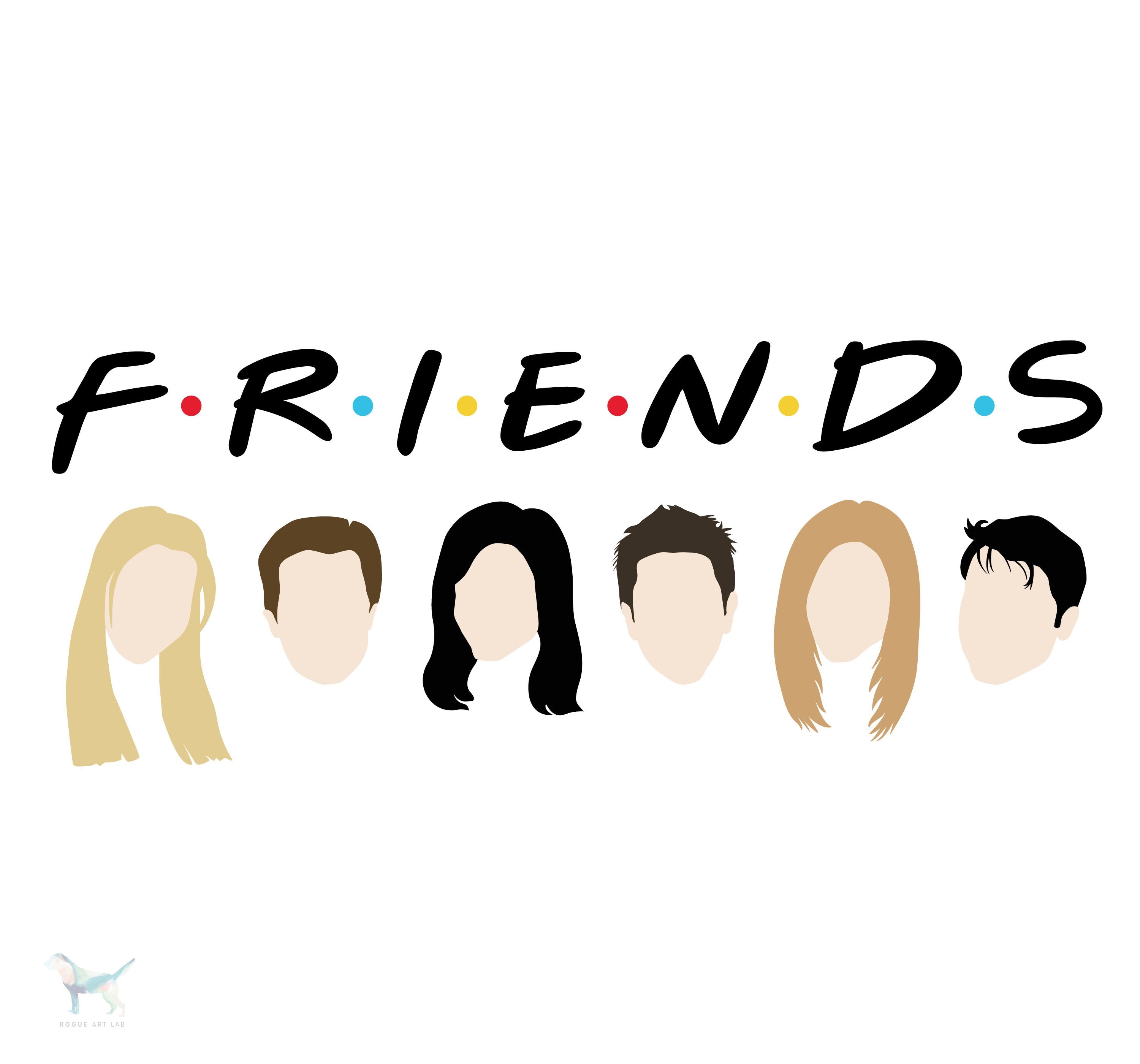 Friends Character Silhouette Set Vector Art Instant Download Friends ...