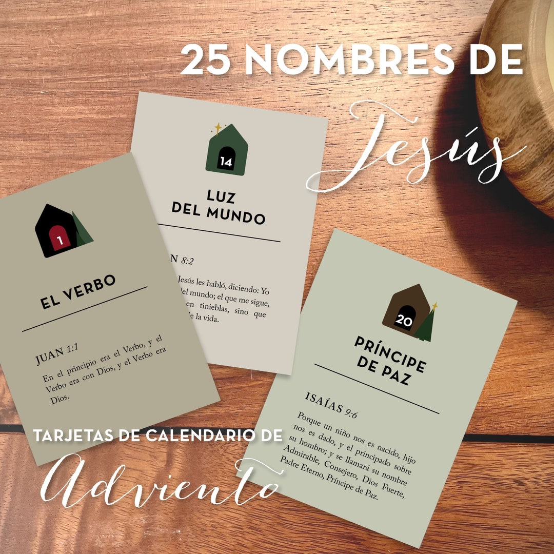 Tarjetas De Calendario De Adviento, Impresión Digital, Juego De 25 ...