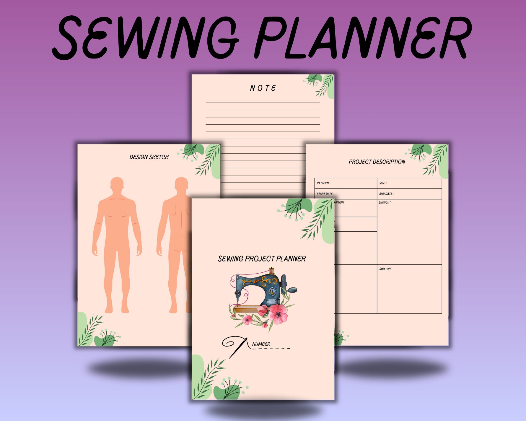 Printable Sewing Planner Sewing Projects Journal & Notebook - Etsy