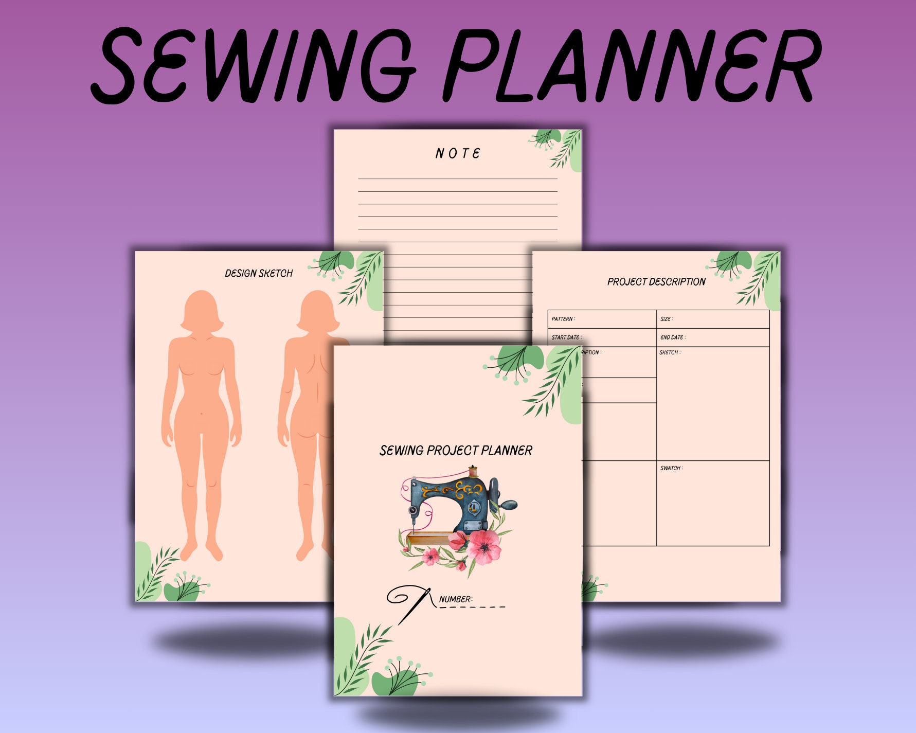 Printable Sewing Planner Sewing Projects Journal And Notebook Beginner