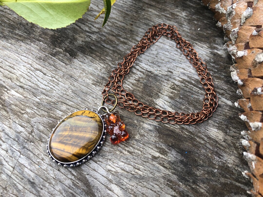 Long Elegant Tigers Eye and Resin Gummy Bear D&D Character - Etsy