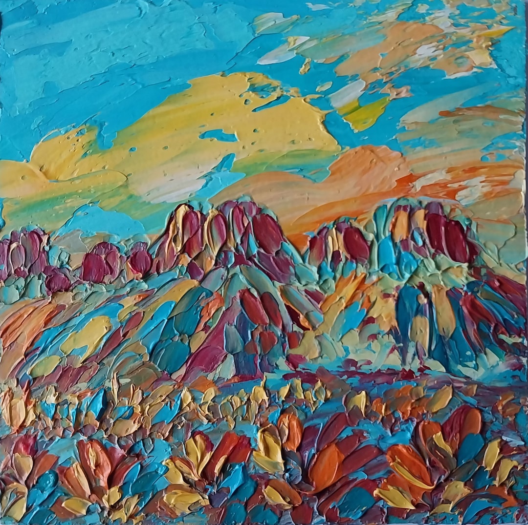 Organ Mountains Sunset Oil Painting Original New Mexico Landscape
