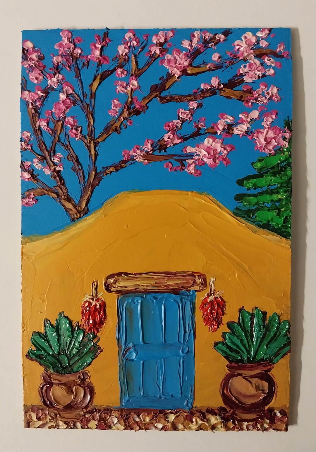 Spring Tree Santa Fe Art Santa Fe Old House Gate New Mexico Oil ...