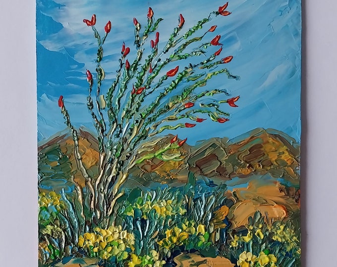Ocotillo Art Anza Borrego Desert Oil Painting Original Southwest ...