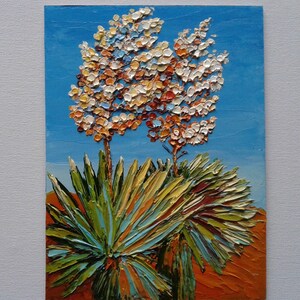 Blooming Yucca Art New Mexico Desert Oil Painting Original Yucca Wall ...