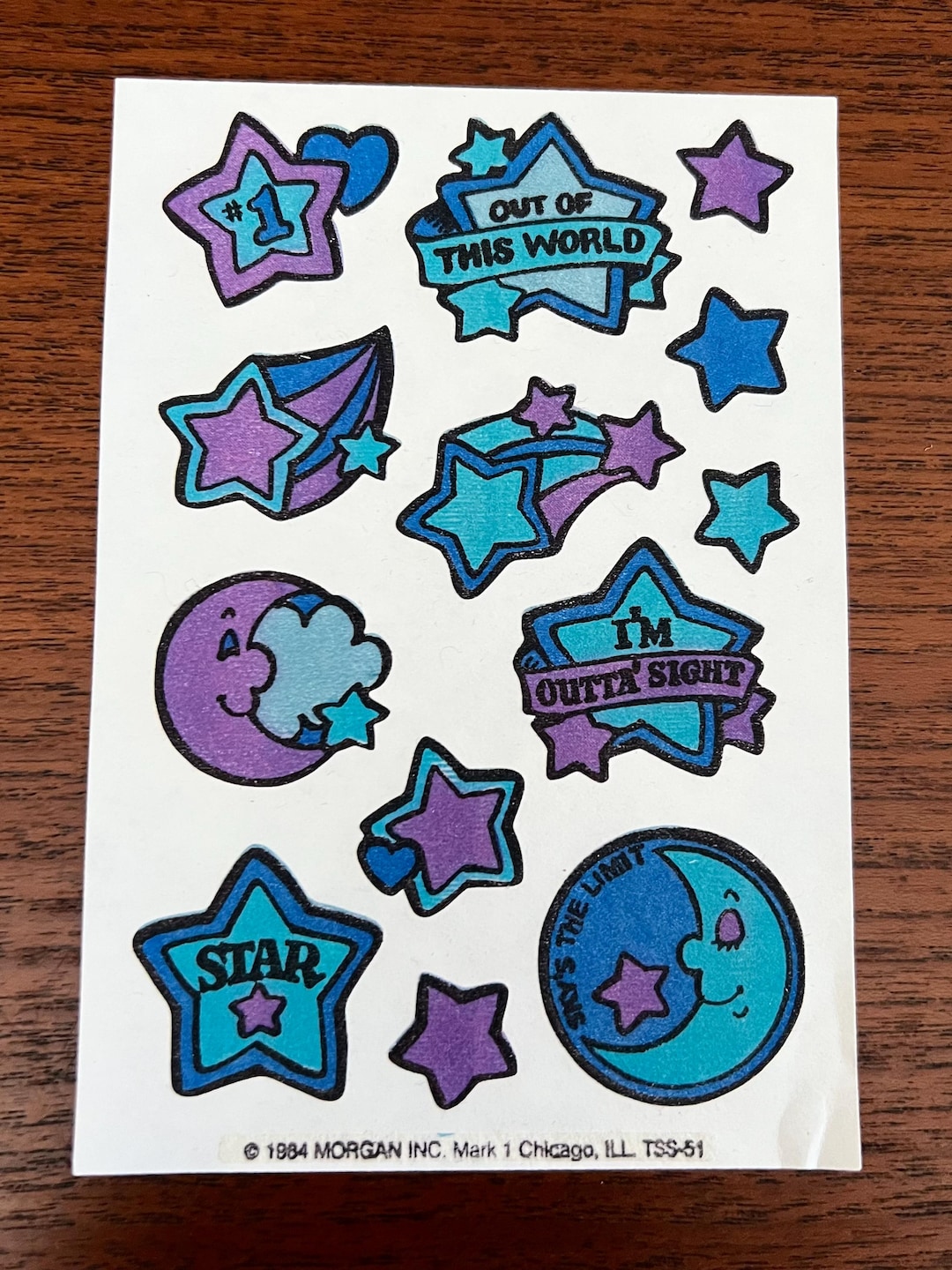 Vintage 1980s Stickers Tattoos Mark 1 Moons Stars 1970s Scented - Etsy