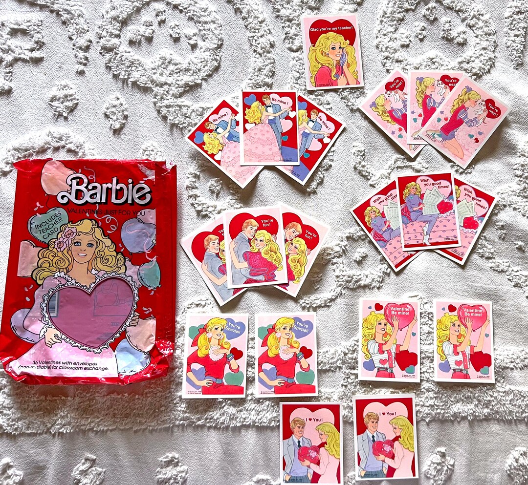 Vintage 1980s Barbie Valentine Cards With Envelopes - Etsy