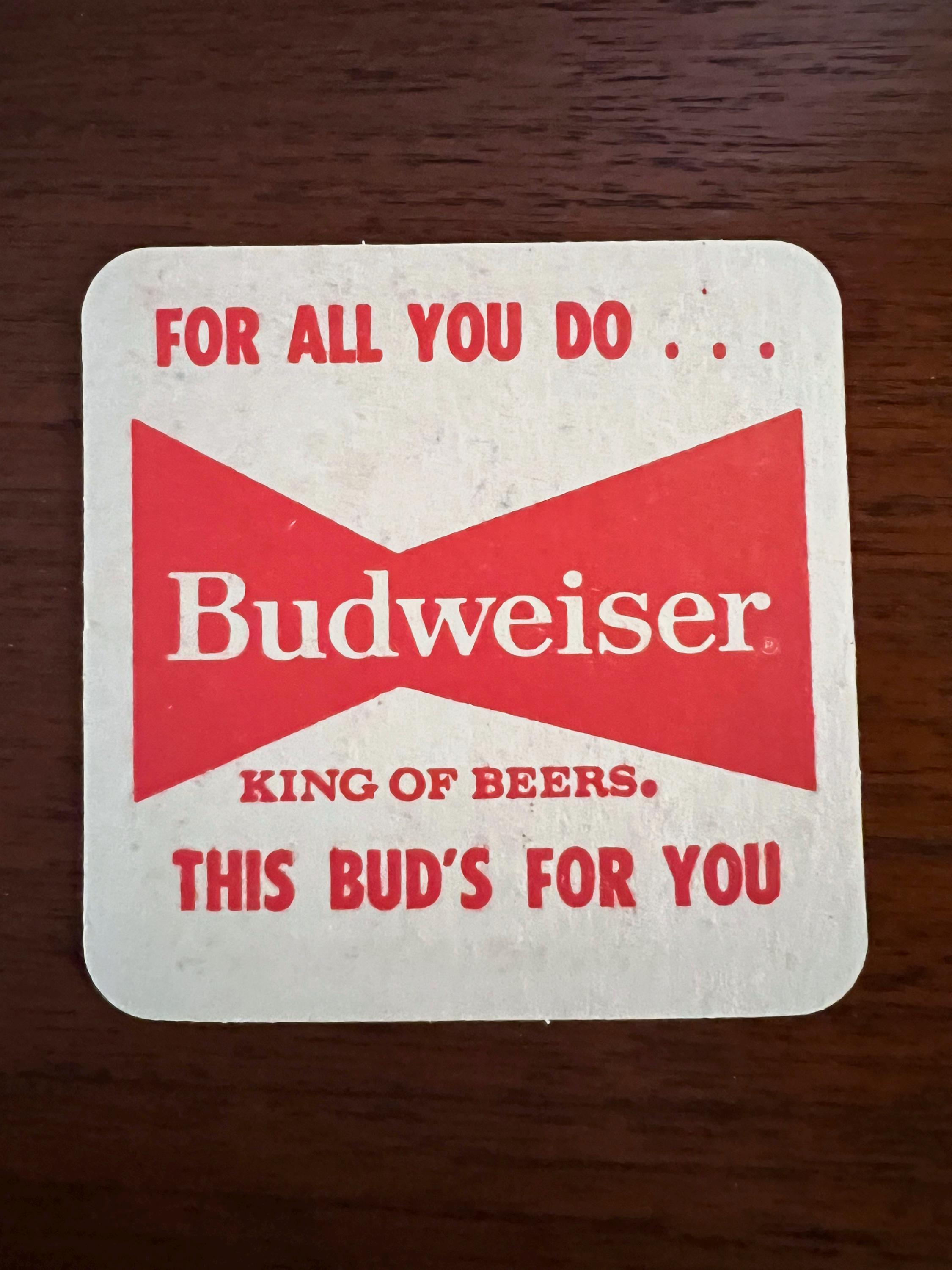 Vintage Budweiser Bar Paper Cardboard Coasters NOS Barware Breweriana ...