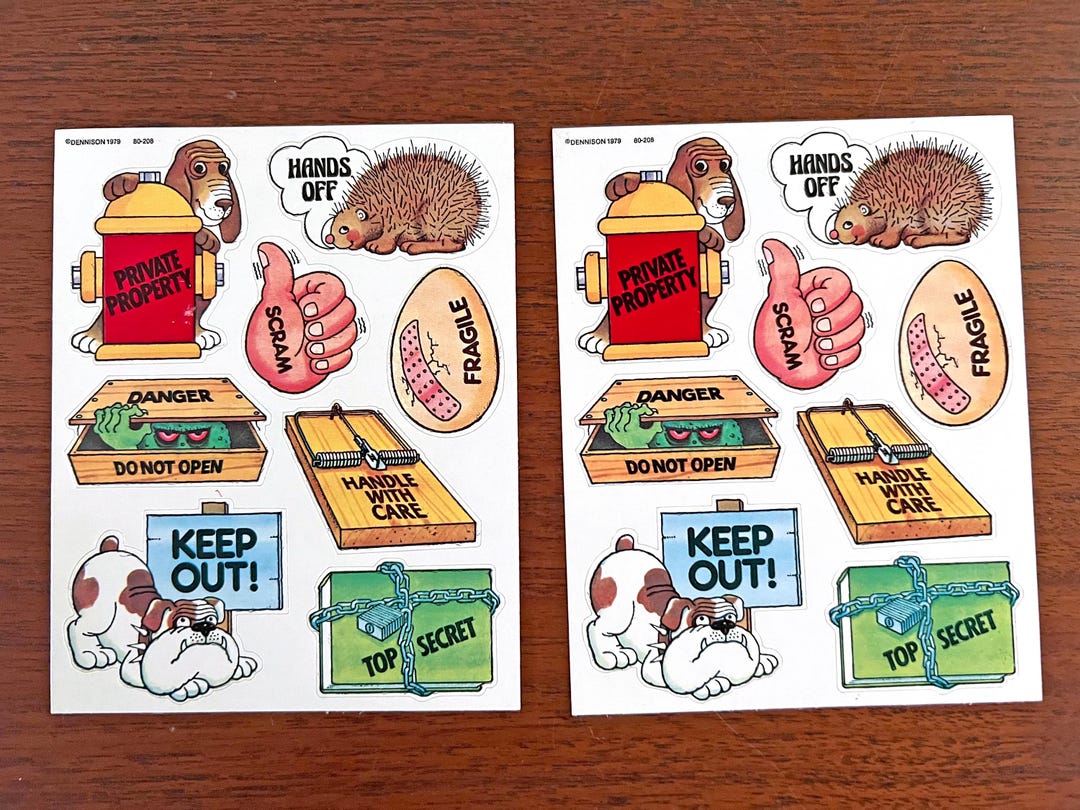 Vintage 1970s 1980s Dennison Keep Out Hands off Stickers - Etsy