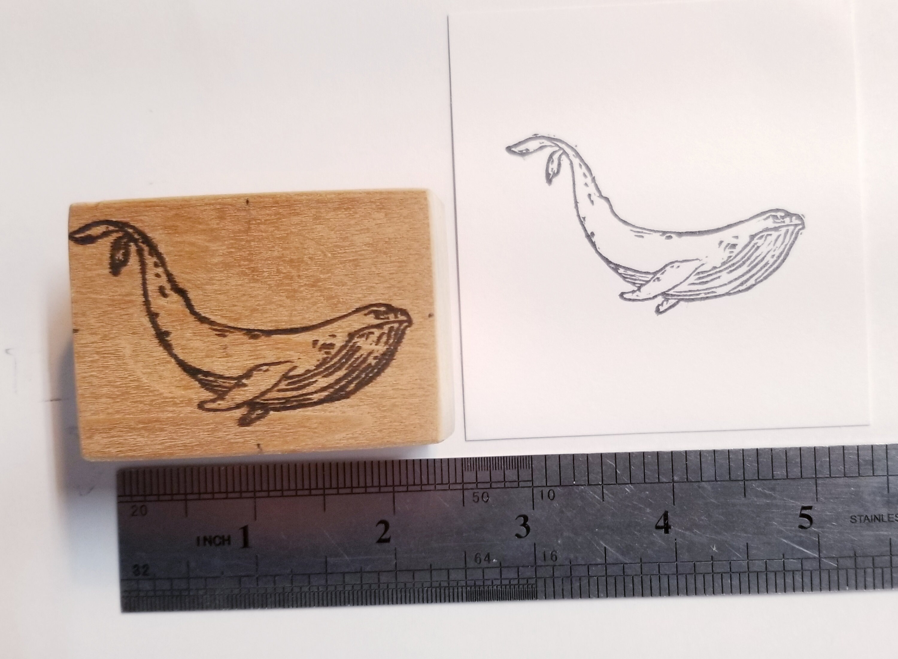 Whale Stamp Hand Carved Rubber Stamp Ocean Theme - Etsy