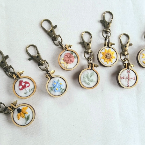 Embroidered Keychain - Etsy