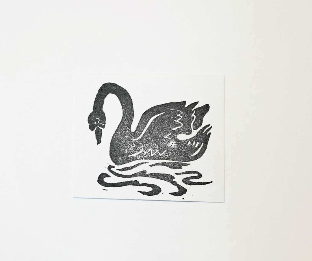 Swan Stamp, Wildlife Stamps, Bird Watcher, Hand Carved Rubber Stamp ...