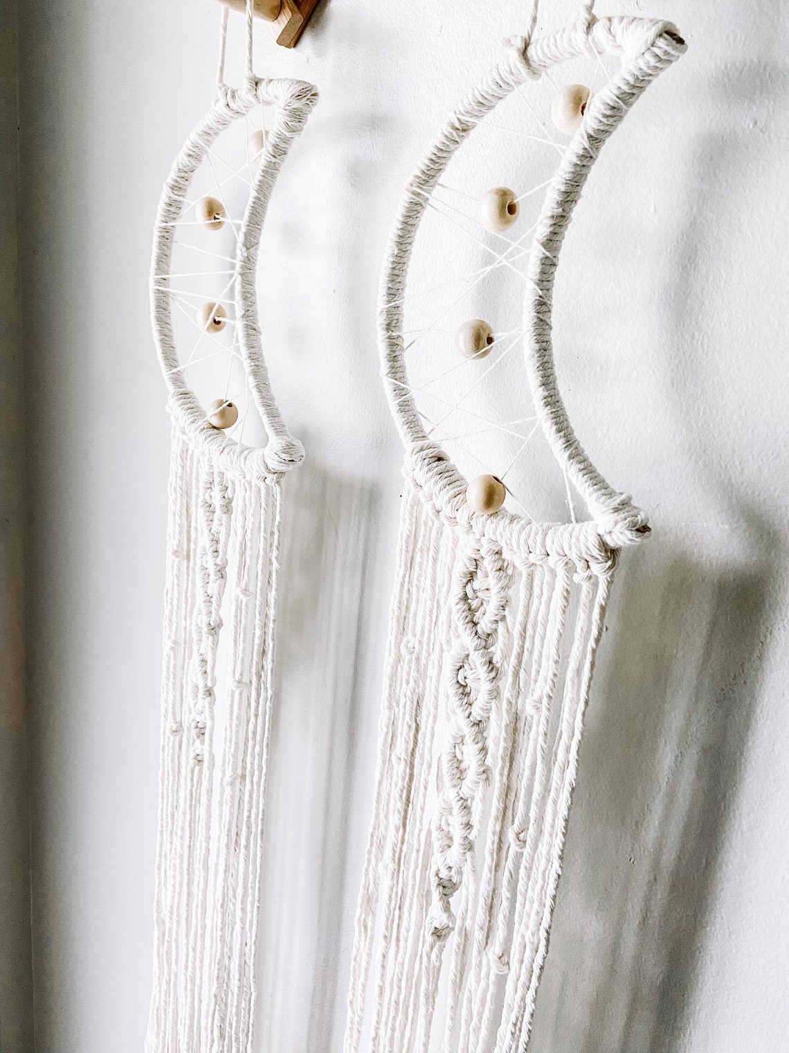 Macrame Crescent Moon Wall Hanging | Etsy