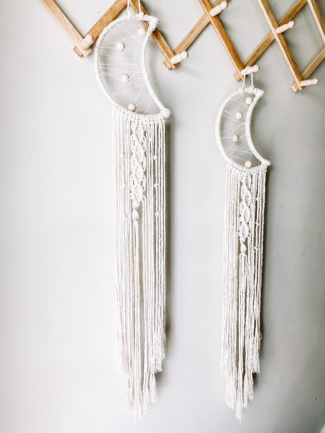 Macrame Crescent Moon Wall Hanging | Etsy