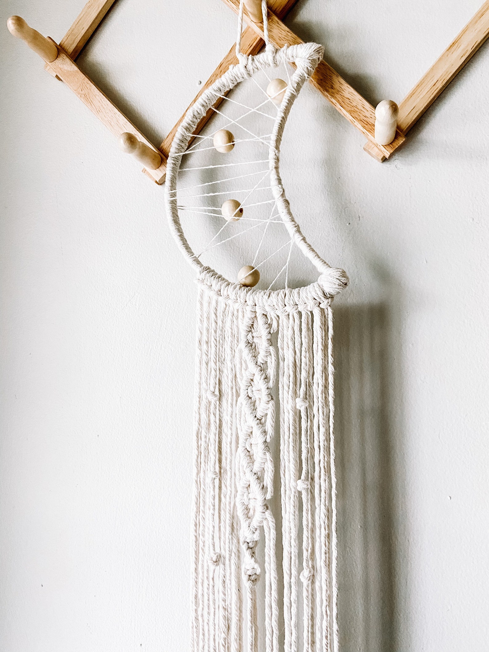 Macrame Crescent Moon Wall Hanging | Etsy