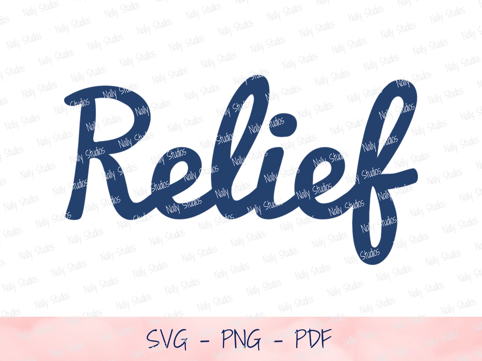 Buy Relief SVG, Word Svg, Scrapbook Page Title, Script Word Svg ...