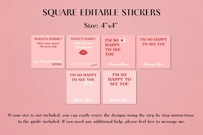 6 Editable Packaging Labels Custom Packaging Stickerbranded - Etsy