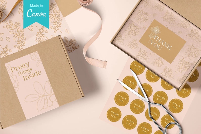 Editable Branded Packaging Template Bundle Editable Packaging - Etsy