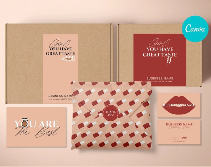 Editable Branded Packaging Template Bundle, Editable Packaging Box ...