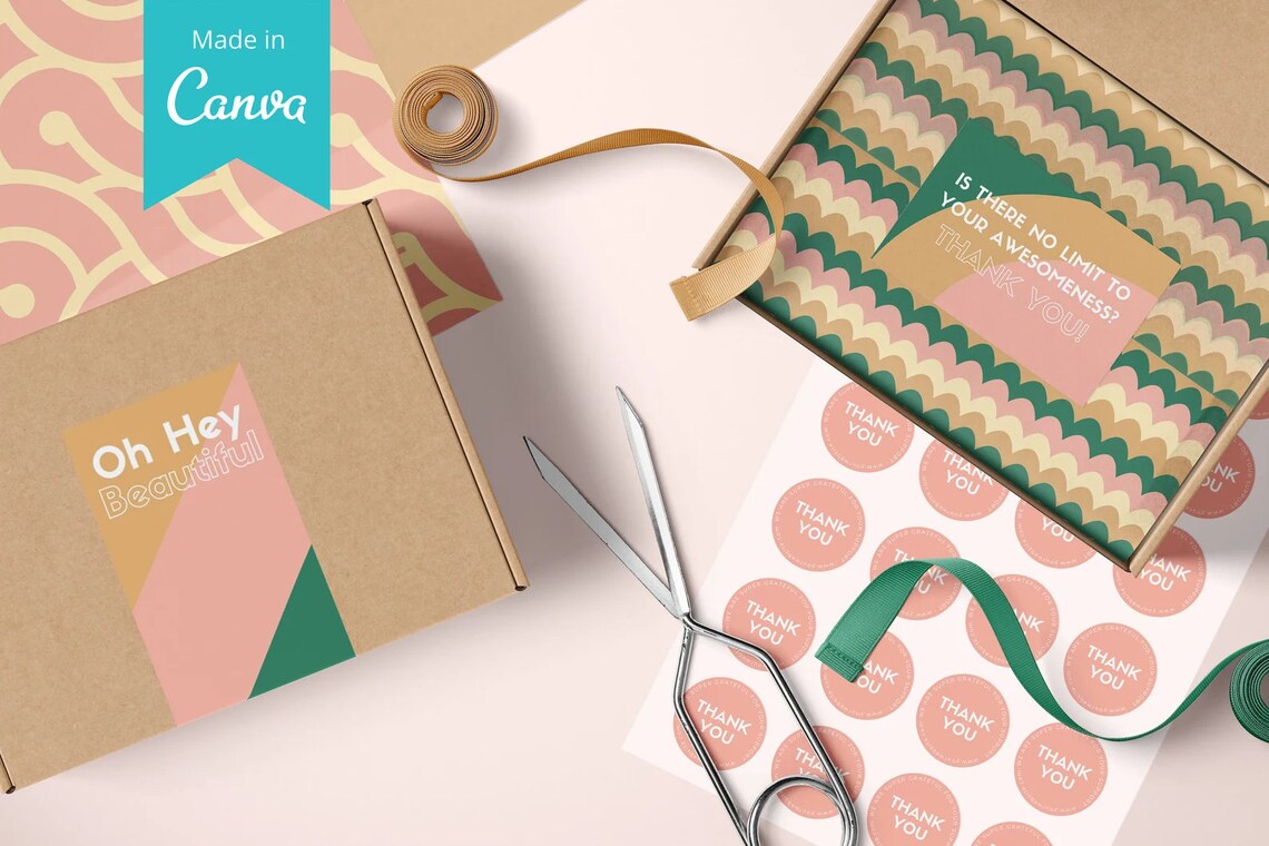 Editable Branded Packaging Template Bundle, Editable Packaging Box ...