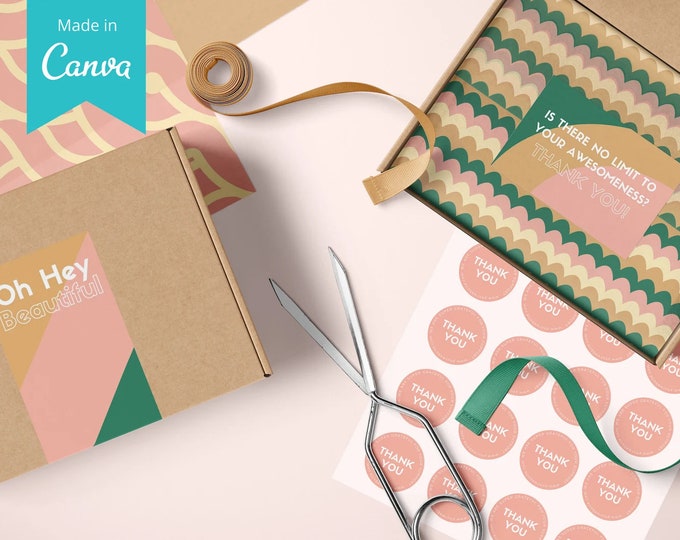 Editable Branded Packaging Template Bundle, Editable Packaging Box ...