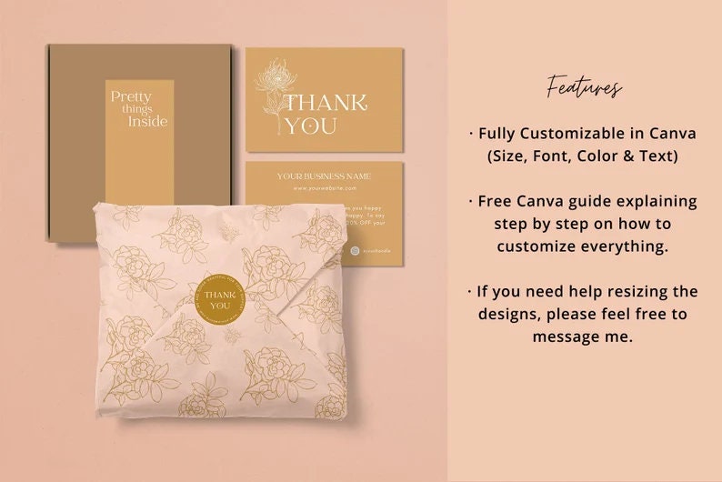 Editable Branded Packaging Template Bundle Editable Packaging - Etsy