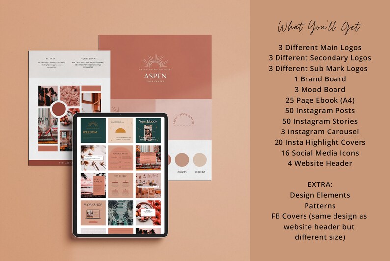 Branding Kit Canva Template Bundle DIY Logo Social Media | Etsy