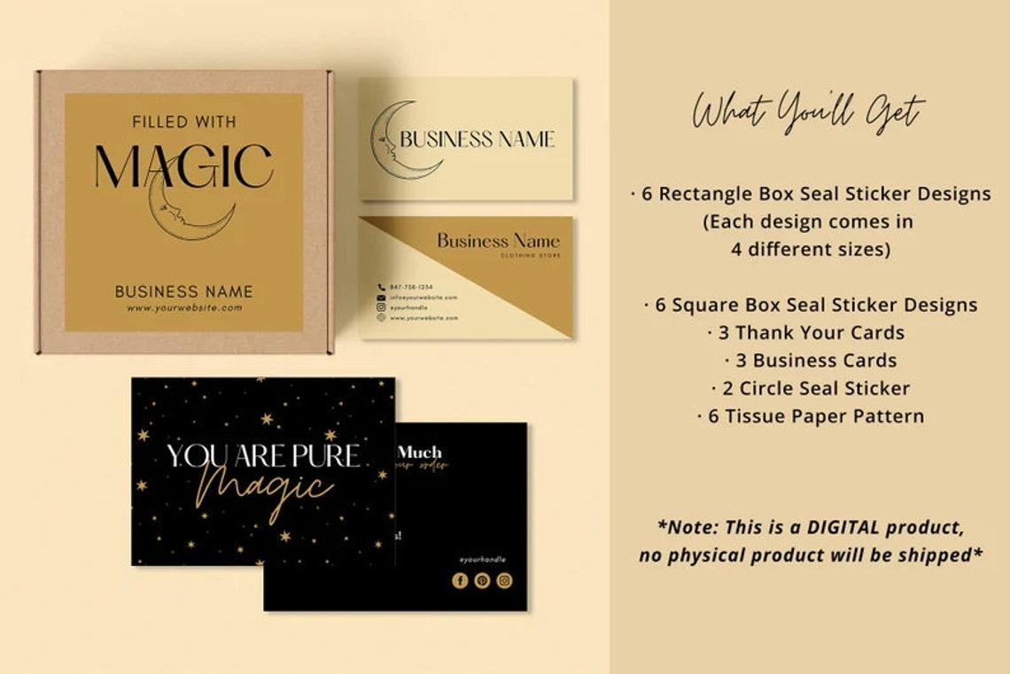 Editable Branded Packaging Template Bundle, Editable Packaging Box ...