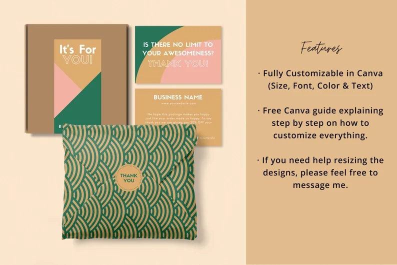 Editable Branded Packaging Template Bundle, Editable Packaging Box ...