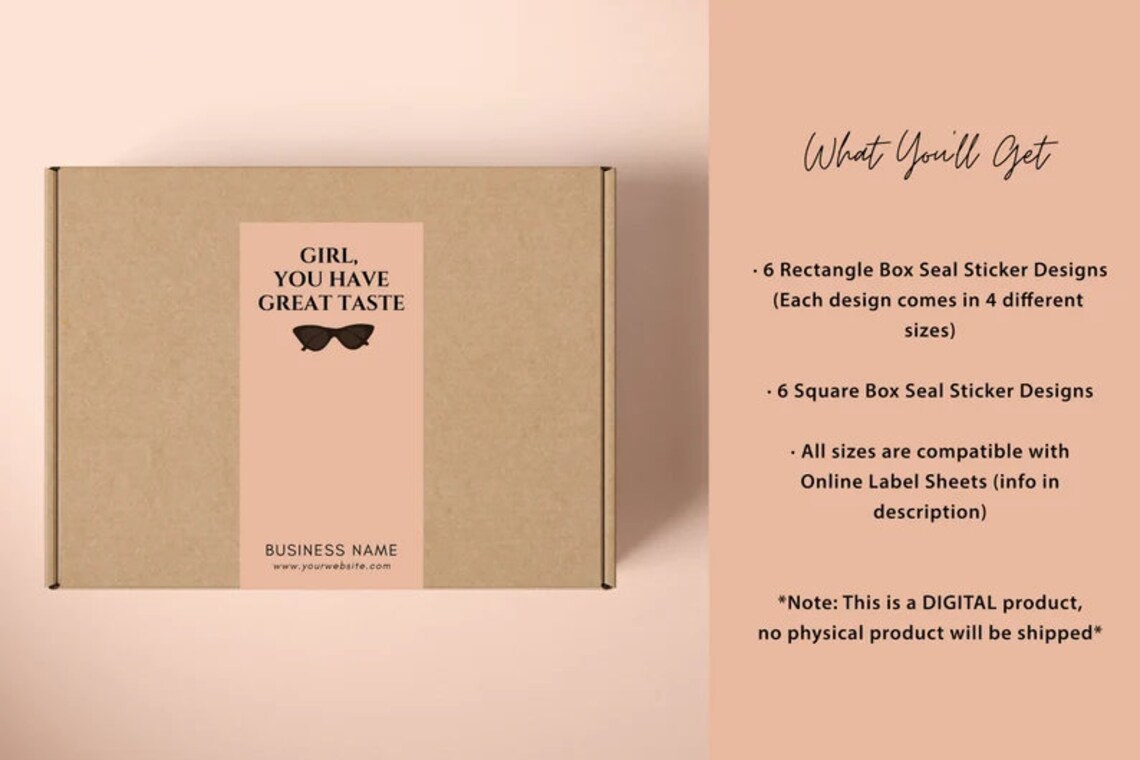 6 Editable Packaging Labels, Custom Packaging Sticker,branded Packaging ...