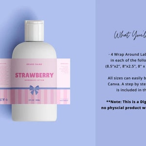 Fully Editable Body Product Label Template 4 Sizes DIY - Etsy