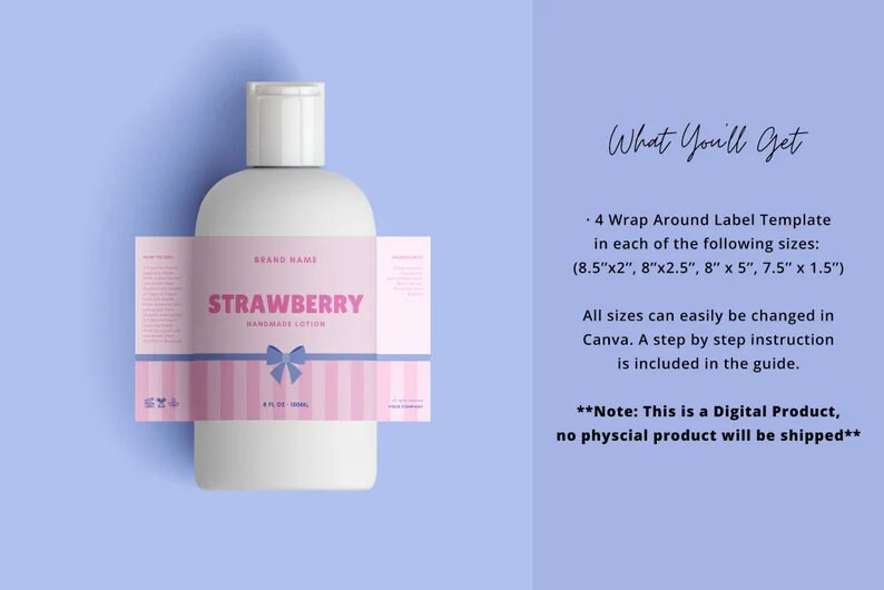 Fully Editable Body Product Label Template 4 Sizes DIY - Etsy