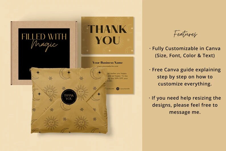 Editable Branded Packaging Template Bundle, Editable Packaging Box ...