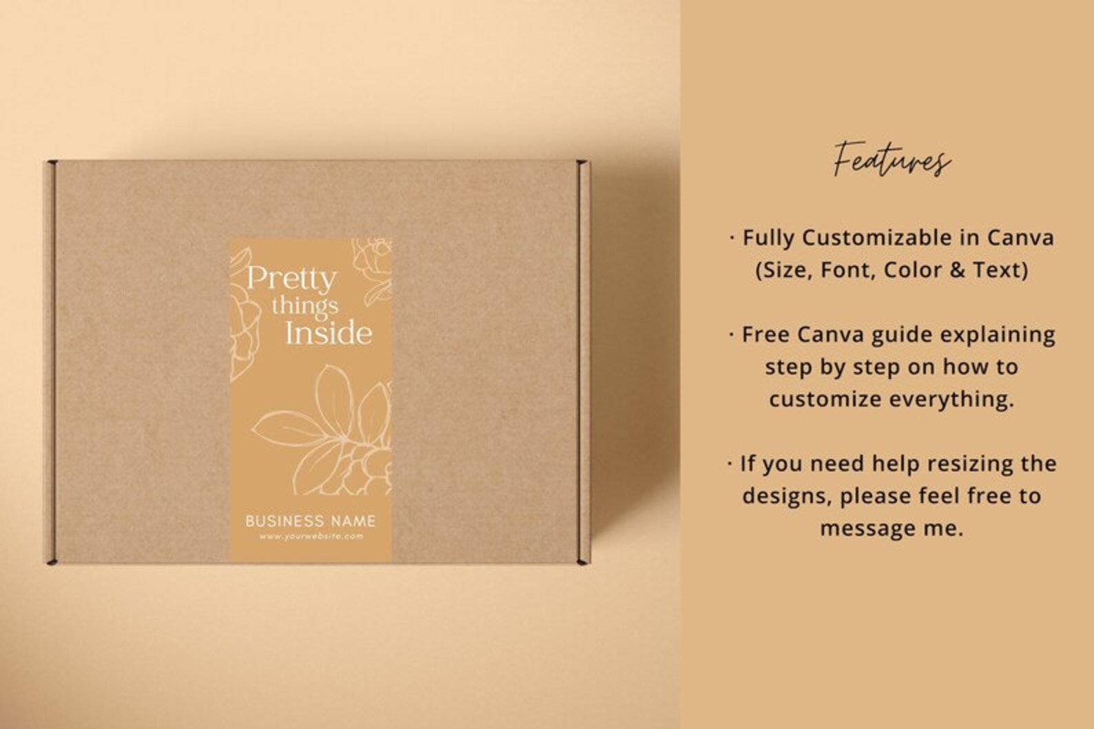 6 Editable Packaging Labels, Custom Packaging Sticker,branded Packaging ...