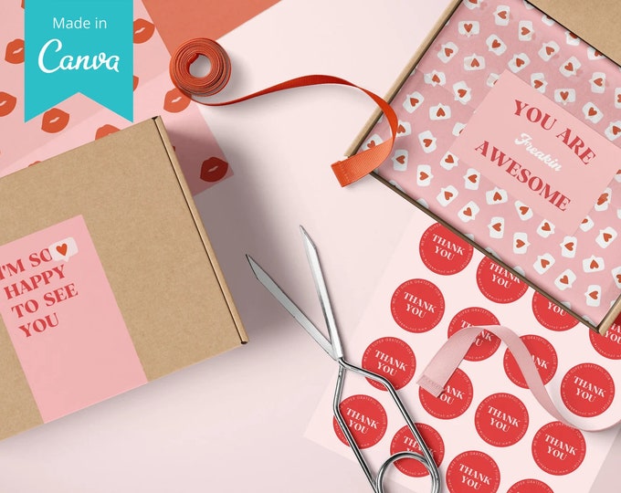 Editable Branded Packaging Template Bundle, Editable Packaging Box ...