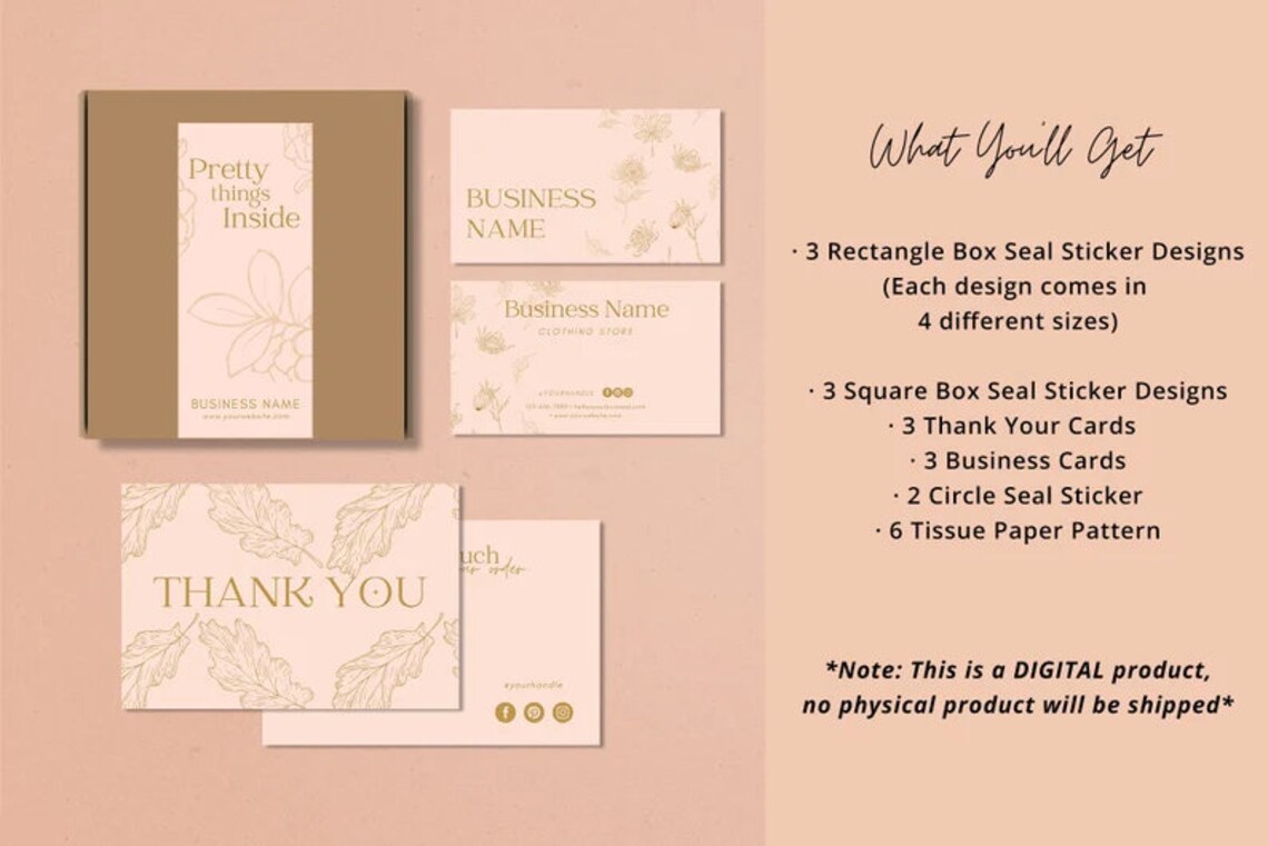 Editable Branded Packaging Template Bundle Editable Packaging - Etsy